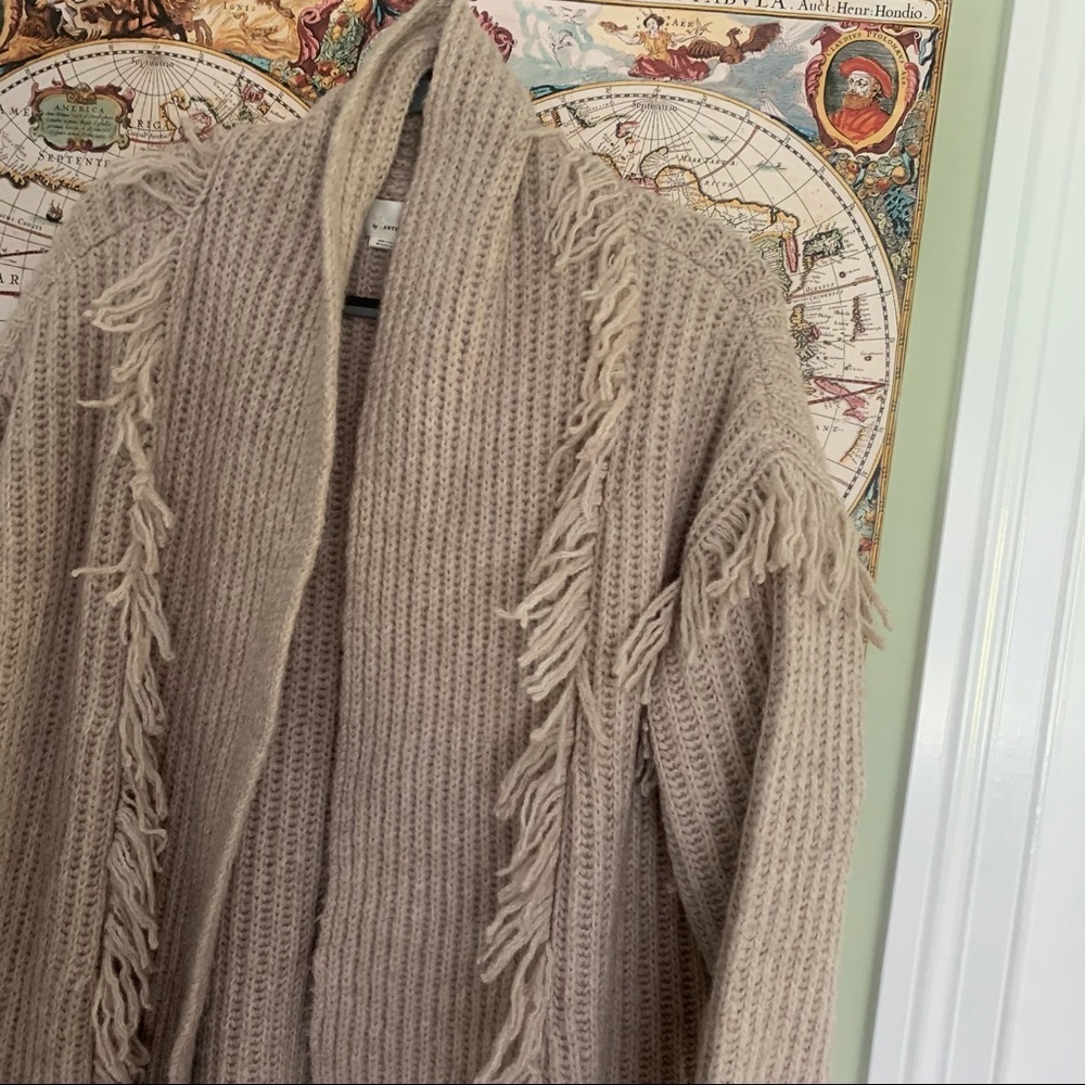 Anthro Amanda Alpaca Fringe Cardigan - Gem